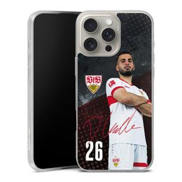 DeinDesign iPhone 16 Pro Max Handy Silikon H&uuml;lle Case transparent Handyh&uuml;lle Official Licensed Product Deniz Undav Vfb Stuttgart Silikon Case