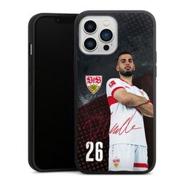 DeinDesign iPhone 13 Pro Max Handy Premium Silikon H&uuml;lle Handyh&uuml;lle schwarz Case Official Licensed Product Deniz Undav Vfb Stuttgart Silikon Premium Case