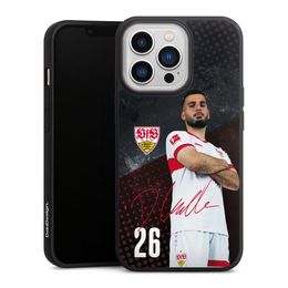 DeinDesign iPhone 13 Pro Handy Premium Silikon H&uuml;lle Handyh&uuml;lle schwarz Case Official Licensed Product Deniz Undav Vfb Stuttgart Silikon Premium Case