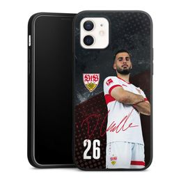 DeinDesign iPhone 12 Handy Premium Silikon H&uuml;lle Handyh&uuml;lle schwarz Case Vfb Stuttgart Deniz Undav Official Licensed Product Silikon Premium Case
