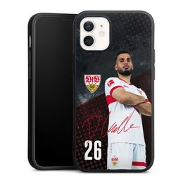 DeinDesign iPhone 12 mini Handy Premium Silikon H&uuml;lle Handyh&uuml;lle schwarz Case Official Licensed Product Deniz Undav Vfb Stuttgart Silikon Premium Case