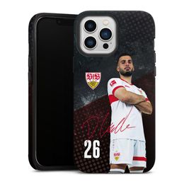 DeinDesign iPhone 13 Pro Max Handy Panzer Handyh&uuml;lle robuste Outdoor H&uuml;lle Schutzh&uuml;lle matt Official Licensed Product Deniz Undav Vfb Stuttgart Tough Case