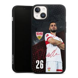 DeinDesign iPhone 14 Handy Premium Silikon H&uuml;lle Handyh&uuml;lle schwarz Case Official Licensed Product Deniz Undav Vfb Stuttgart Silikon Premium Case