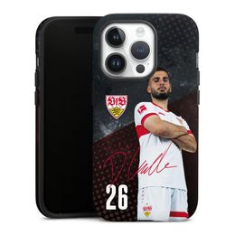 DeinDesign iPhone 14 Pro Handy Panzer Handyh&uuml;lle robuste Outdoor H&uuml;lle Schutzh&uuml;lle matt Official Licensed Product Deniz Undav Vfb Stuttgart Tough Case