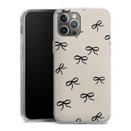 DeinDesign iPhone 12 Pro Max Handy Silikon Hülle Case transparent Handyhülle Schleifen Muster Bow Silikon Case