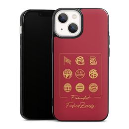 DeinDesign iPhone 13 Mini Handy Slim Case extra d&uuml;nn Silikon Handyh&uuml;lle schwarz H&uuml;lle Merchandise Fc Bayern M&uuml;nchen Fcb 125 Jahre Silikon Slim Case
