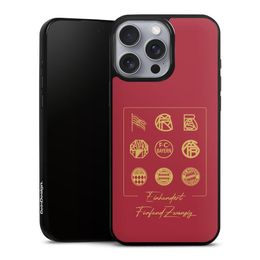 DeinDesign iPhone 16 Pro Max Handy Slim Case extra d&uuml;nn Silikon Handyh&uuml;lle schwarz H&uuml;lle Merchandise Fc Bayern M&uuml;nchen Fcb 125 Jahre Silikon Slim Case