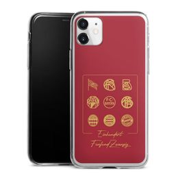 DeinDesign iPhone 11 Handy Slim Case Silikon Handyh&uuml;lle transparent H&uuml;lle extra d&uuml;nn Fcb 125 Jahre Fc Bayern M&uuml;nchen Merchandise Silikon Slim Case