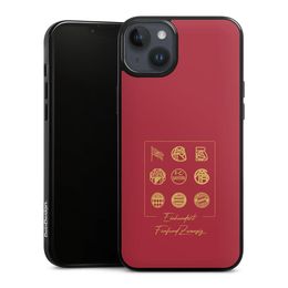 DeinDesign iPhone 14 Plus Handy Silikon H&uuml;lle Case schwarz Handyh&uuml;lle Merchandise Fc Bayern M&uuml;nchen Fcb 125 Jahre