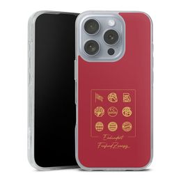 DeinDesign iPhone 16 Pro Handy Silikon H&uuml;lle Case transparent Handyh&uuml;lle Merchandise Fc Bayern M&uuml;nchen Fcb 125 Jahre Silikon Case