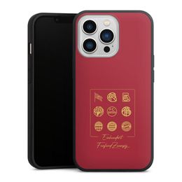 DeinDesign iPhone 13 Pro Handy Premium Silikon H&uuml;lle Handyh&uuml;lle schwarz Case Merchandise Fc Bayern M&uuml;nchen Fcb 125 Jahre Silikon Premium Case