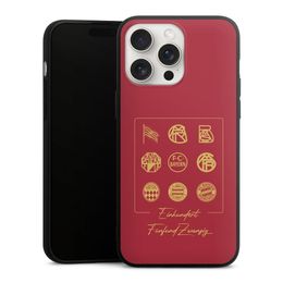 DeinDesign iPhone 15 Pro Max Handy Premium Silikon H&uuml;lle Handyh&uuml;lle schwarz Case Merchandise Fc Bayern M&uuml;nchen Fcb 125 Jahre Silikon Premium Case
