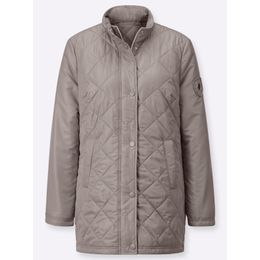 WITT Damen Steppjacke mit Rautenmuster vorne und hinten, taupe, Gr&ouml;&szlig;e 22