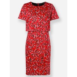 WITT Damen Druckkleid in Baumwoll-Webqualit&auml;t, rot-graphit-bedruckt, Gr&ouml;&szlig;e 38