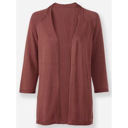WITT Damen Strickjacke in offener Form, rotbraun, Gr&ouml;&szlig;e 38