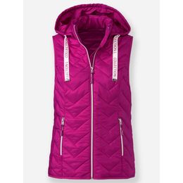 WITT Damen Steppweste im Zickzack-Muster, magenta, Gr&ouml;&szlig;e 38