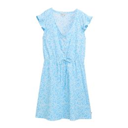 Tom Tailor Denim Kleid Damen Gr&ouml;&szlig;e 34 blau / wei&szlig; Winterkleid