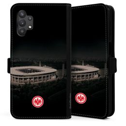 DeinDesign Galaxy A32 5G Handy Klapph&uuml;lle Handyh&uuml;lle aus Kunst Leder schwarz Flip Case Eintracht Frankfurt Official Licensed Product Stadium Sideflip mit langer 