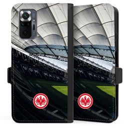 DeinDesign Xiaomi Redmi Note 10 Pro Handy Klapph&uuml;lle Handyh&uuml;lle aus Kunst Leder schwarz Flip Case Stadium Official Licensed Product Eintracht Frankfurt Sideflip 