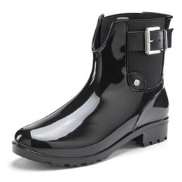 Vivance Damen Gummistiefelette, schwarz, Größe 42