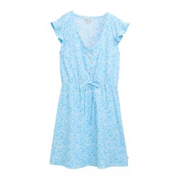 Tom Tailor Denim Kleid Damen Gr&ouml;&szlig;e 34 blau / wei&szlig; Winterkleid