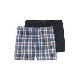 Schiesser Boxershorts Jungen Gr&ouml;&szlig;e 152 nachtblau / taubenblau / rot / wei&szlig;