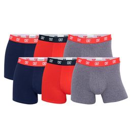 CR7 Cristiano Ronaldo Cr7 - Cristiano Ronaldo Boxershorts Herren Gr&ouml;&szlig;e L dunkelblau / graumeliert / hellrot / wei&szlig;