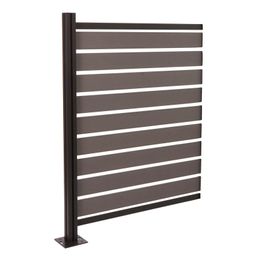 Alu M&uuml;lltonnen-Zaun MCW-K57, Erweiterungselement M&uuml;lltonnenverkleidung, Holzoptik erweiterbar 130x100x6cm ~ grau