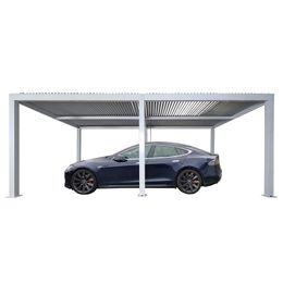 Carport MCW-L46, Auto&uuml;berdachung Garage Unterstand, 11cm-Aluminium-Gestell, Regenrinne sturmfest, 3x6m ~ wei&szlig;