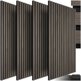 TecTake&reg; Akustikpaneele, Holzoptik in Eiche grau, MDF und Echtholzfurnier, je 60 x 120 x 2,1 cm, Gr&ouml;&szlig;e flexibel anpassbar