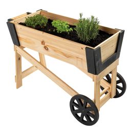 NYVI Pflanzbeet NYVIGreen Mini mit R&auml;dern - Kleines Gartenbeet Perfekt f&uuml;r Jungpflanzen, Gem&uuml;se. Kr&auml;uter & Blumen