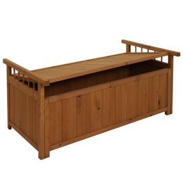 Aufbewahrungstruhe MCW-O13, Gartentruhe Auflagenbox Truhe, Tanne Holz MVG 53x108x60cm ~ natur