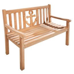 Riess Ambiente riess-ambiente Gartenbank EMPIRE TEAK - 120cm Teakholz mit Ankerdesign massiv