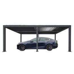 Carport MCW-L46, Auto&uuml;berdachung Garage Unterstand, 11cm-Aluminium-Gestell, Regenrinne sturmfest, 3x6m ~ anthrazit