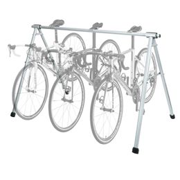 Fahrrad-Sattelst&auml;nder MCW-K39, Fahrradst&auml;nder Aufh&auml;ngeb&uuml;gel, Metall pulverbeschichtet 114x170x114cm ausziehbar ~ silber