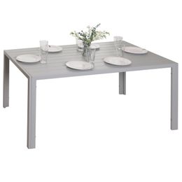Alu-Esstisch MCW-N40, Tisch Bistrotisch Gartentisch Balkontisch, wetterfest 140x80cm ~ hellgrau