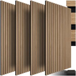 TecTake&reg; Akustikpaneele, Holzoptik in Eiche, MDF und Echtholzfurnier, je 60 x 120 x 2,1 cm, Gr&ouml;&szlig;e flexibel anpassbar