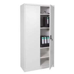 Aktenschrank MCW-H17, Stahlschrank B&uuml;roschrank Schrank, 2 T&uuml;ren abschlie&szlig;bar Metall ~ 185x90x40cm grau