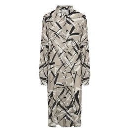 Kaffe Blusenkleid 'Manilla' Damen Gr&ouml;&szlig;e 44 taupe / schwarz / wei&szlig; Sommerkleid
