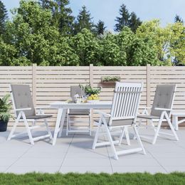 Gartenstuhlauflagen für Hochlehner 4 Stk. Grau 120x50x3cm Stoff