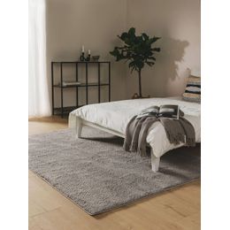 benuta Nest Hochflor Shaggyteppich Soda Grau 80x150 cm - Bettvorleger für Schlafzimmer