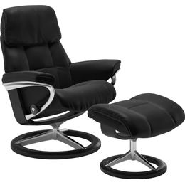 Relaxsessel stressless "Ruby", schwarz (schwarz batick), B:76cm H:100cm T:75cm, Leder PALOMA: durchgef&auml;rbtes Semianilin-M&ouml;belleder;Leder BATICK: durchgef&auml;rbtes und genarbtes M&ouml;belleder, Sessel, Relaxsessel, mit Signature Base, Gr&ouml;&szlig;e S, Gestell Eiche, Wenge, Braun & Schwarz