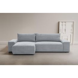 Ecksofa WERK2 "Amsterdam, zeitlos und elegant, Breite 300cm, L-Form", grau, B:300cm H:76cm T:150cm, 90% Polyester, 10% Nylon, Sofas, Ecksofa, Design Ecksofa mit hohem Komfort, Schlaffunktion & Bettkasten