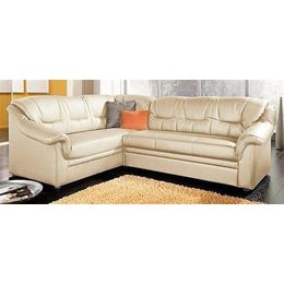 Ecksofa DOMO collection "Montana, zeitlose R&uuml;ckensteppung, bequeme Armlehnen, L-Form", beige (creme), B:234cm H:84cm T:185cm, Sofas, Ecksofa, wahlweise mit Bettfunktion