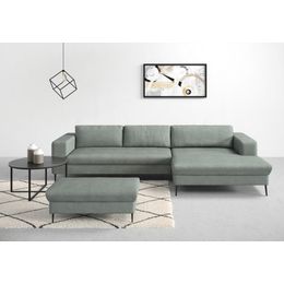 Ecksofa DOMO collection "Modica, zeitlos und elegant, L-Form", gr&uuml;n (mint), B:329cm H:81cm T:173cm, Sofas, Ecksofa, moderne Optik mit extrabreiter Recamiere, auch in Cord