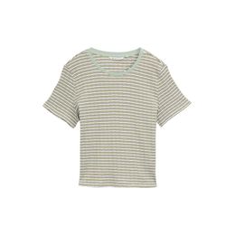 Tom Tailor Denim T-Shirt Damen Größe S oliv / hellgrün / offwhite