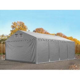 TOOLPORT 5x8 m Lagerzelt, PVC-Plane, grau, mit Bodenrahmen, ohne Statik - (8572BL)