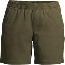 LANDS' END Chino-Shorts mit Dehnbund, 18 cm, Damen,  Grün, Baumwoll-Mischung, by Lands' End