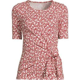 LANDS' END Baumwolle/Modal-Shirt mit Bindeschleife, Damen,  Orange, Baumwolle Modal, by Lands' End