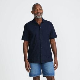 LANDS' END Besticktes Popeline-Hemd, Herren,  Blau, Baumwolle, by Lands' End